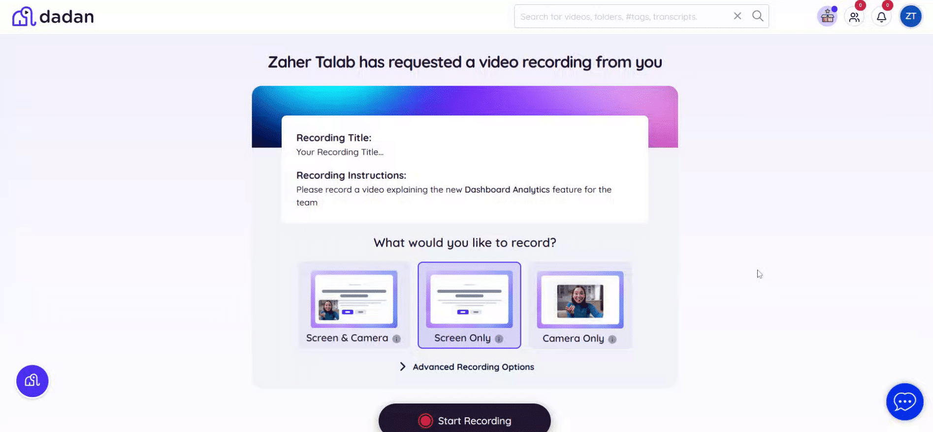 How to respond to a video request - dadan knowledge base