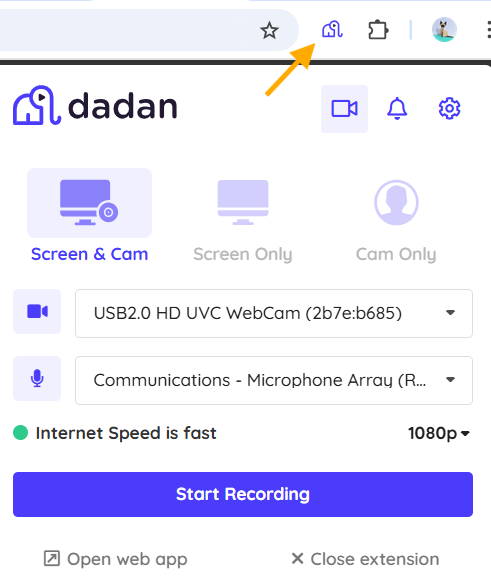 Dadan Browser Extension How To Use Dadan For Video Recording Dadan